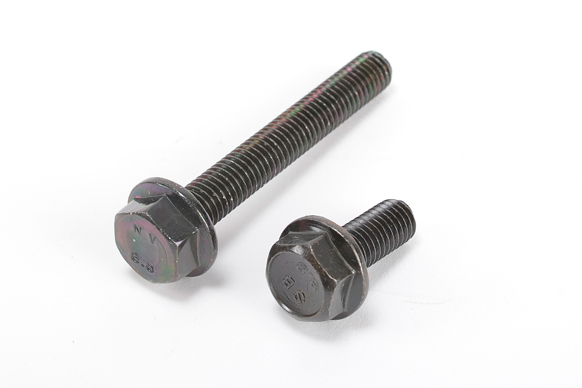 vis métaux TÊTE HEXAGONALE M8 - collerette crantée - zingué noir - Literie à domicile