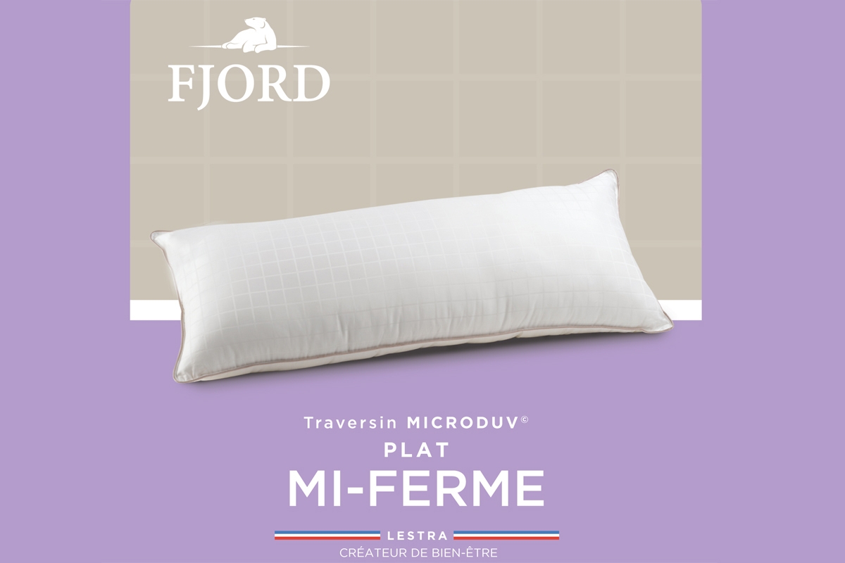 Traversin plat synthétique FJORD MICRODUV de LESTRA